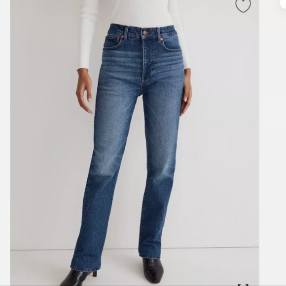 Madewell | Jeans | Madewell New 9s Straight Jean Barlow Dark Medium ...